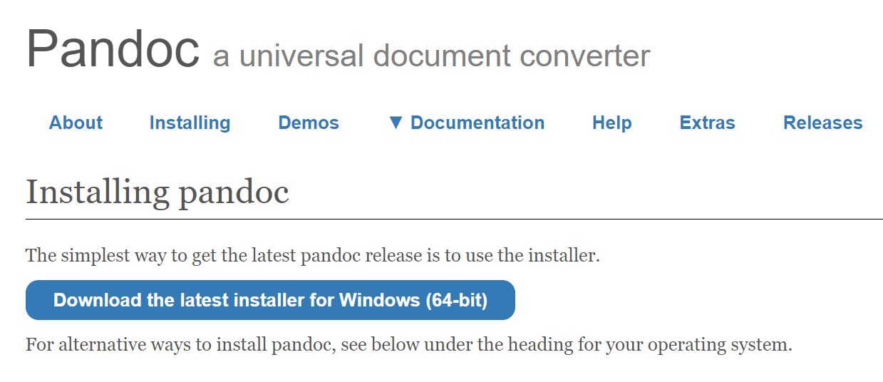 How to Download and Install Pandoc | pandoc-guide